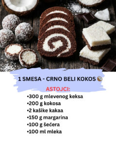 Crno-Bela Ljubav: 1 Smesa za 3 Vrste Kolača sa Kokosom i Čokoladom